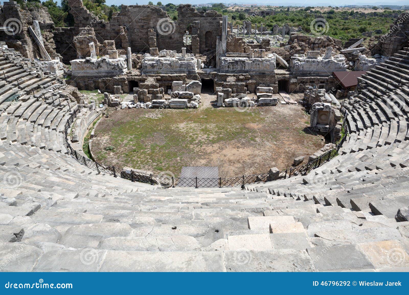 The Ruins of Ancient Roman Amphitheatre in Side. Stock Photo - Image of ...
