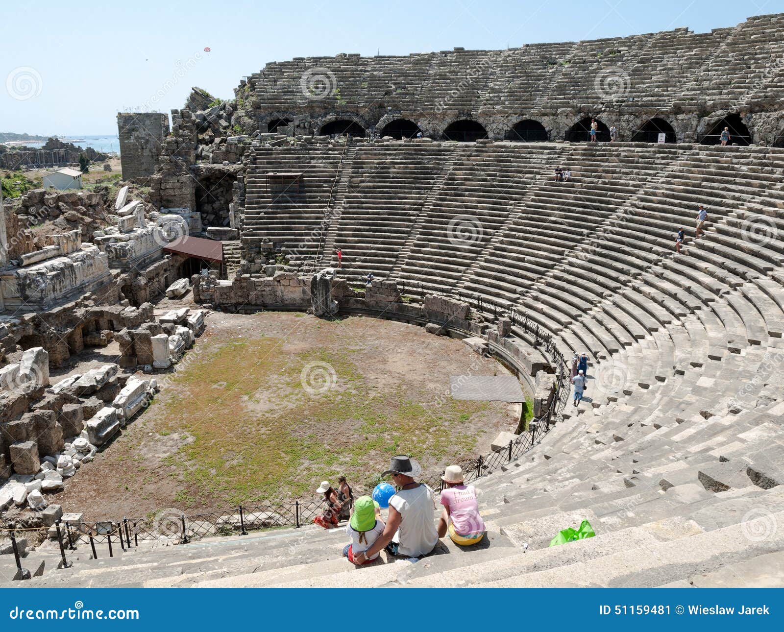The Ruins of Ancient Roman Amphitheatre in Side. Editorial Photo ...