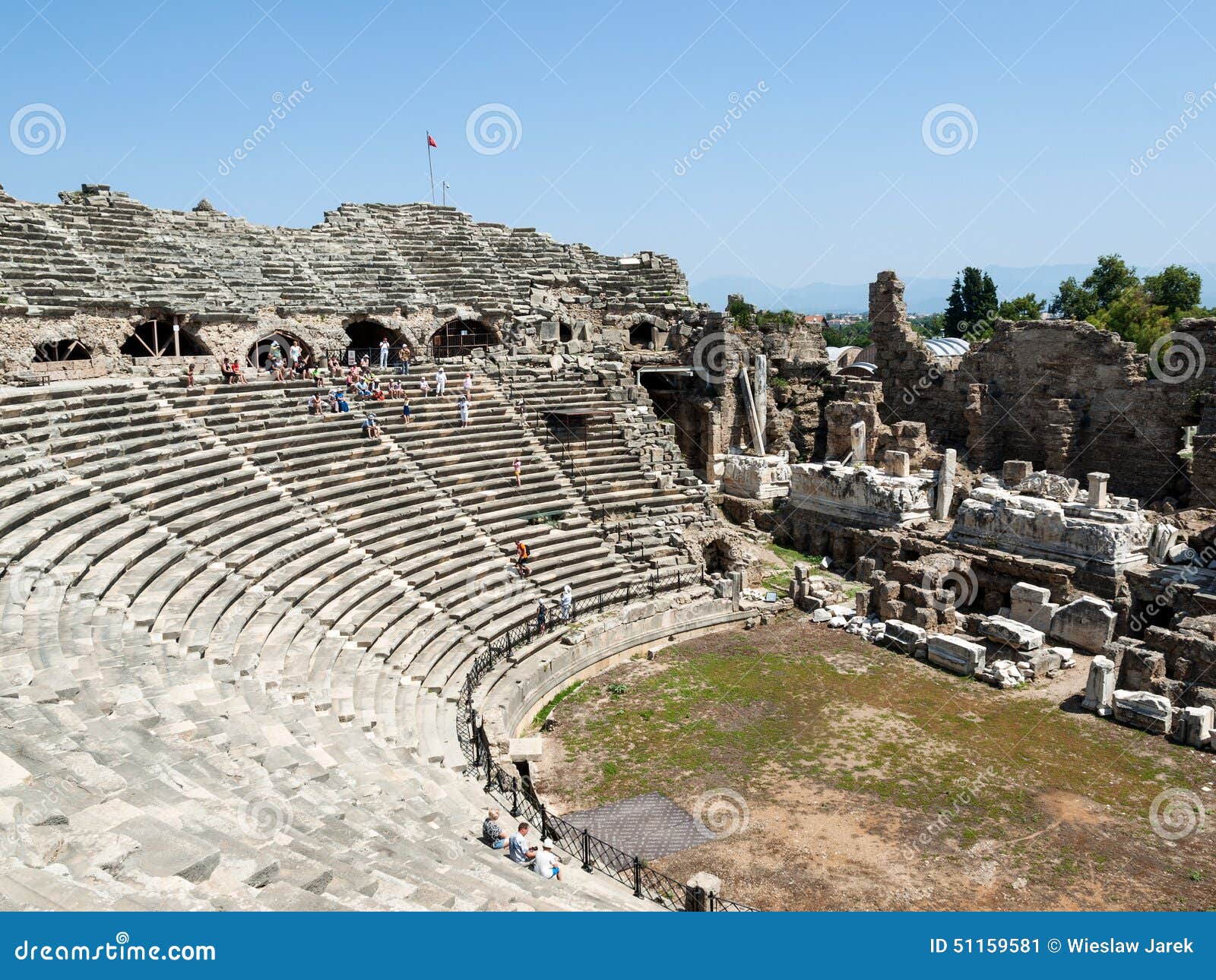 The Ruins of Ancient Roman Amphitheatre in Side. Editorial Photo ...