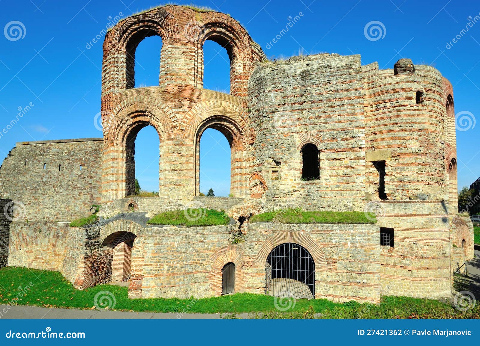 Ruins of Ancient Roman Imperial Baths in Trier Stock Photo - Image of ...