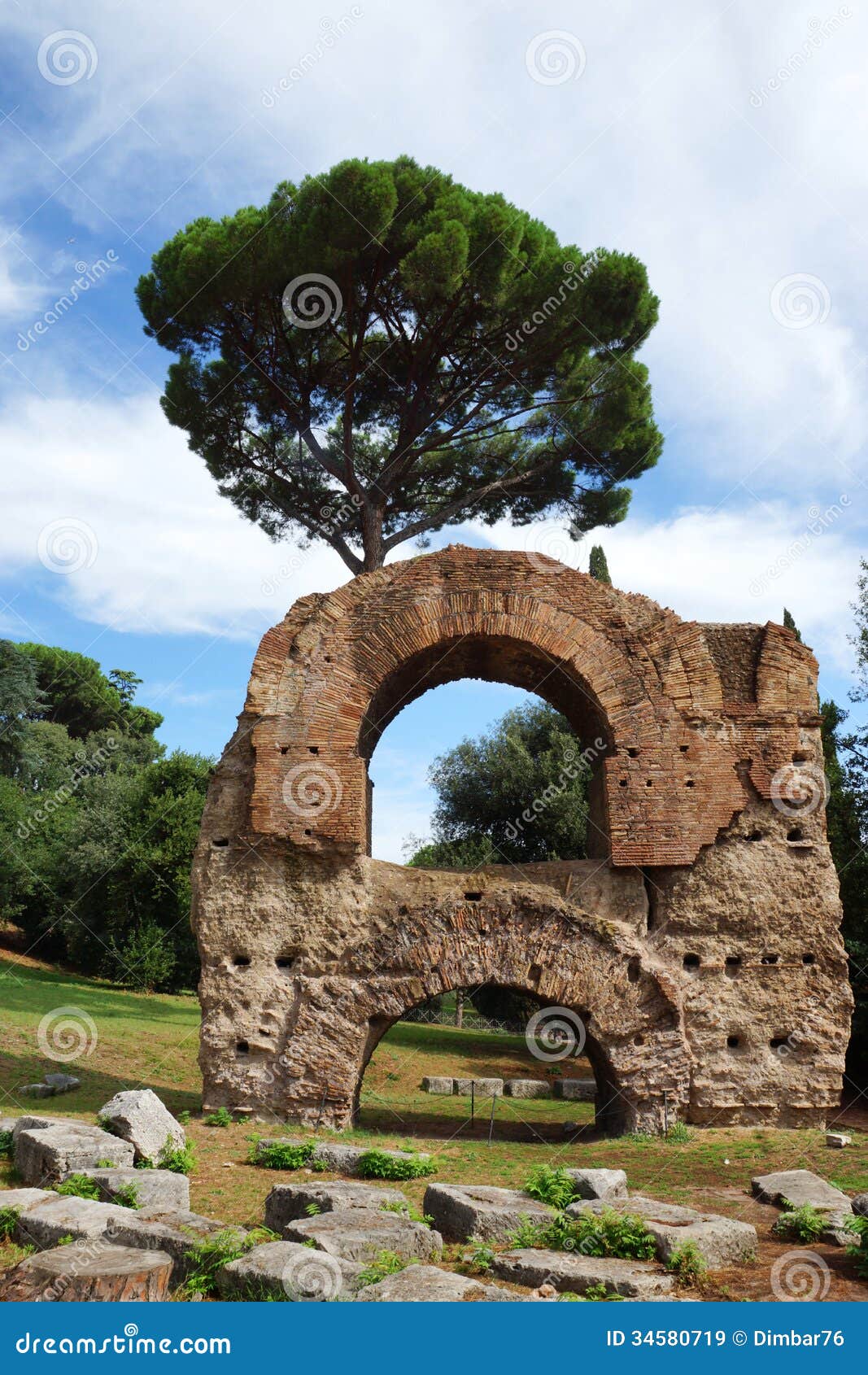 The ruins of ancient Rome stock image. Image of site - 34580719