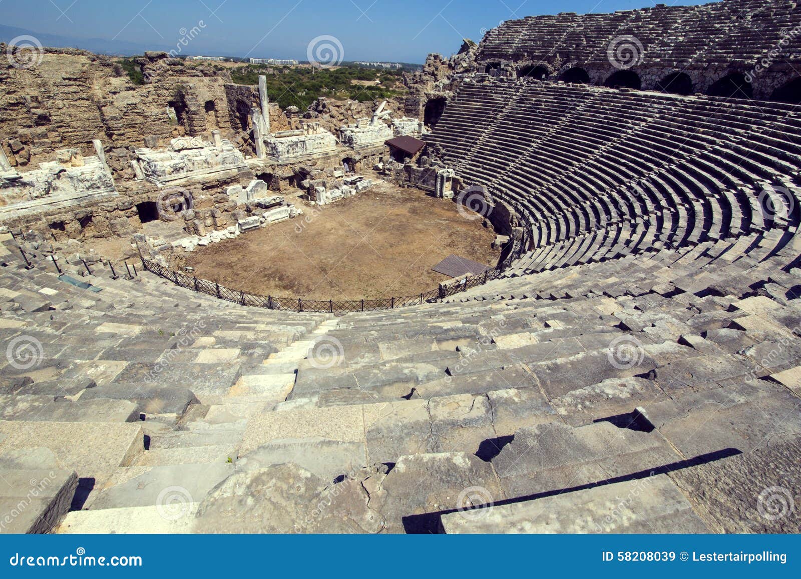 The ruins of ancient Side stock image. Image of religion - 58208039