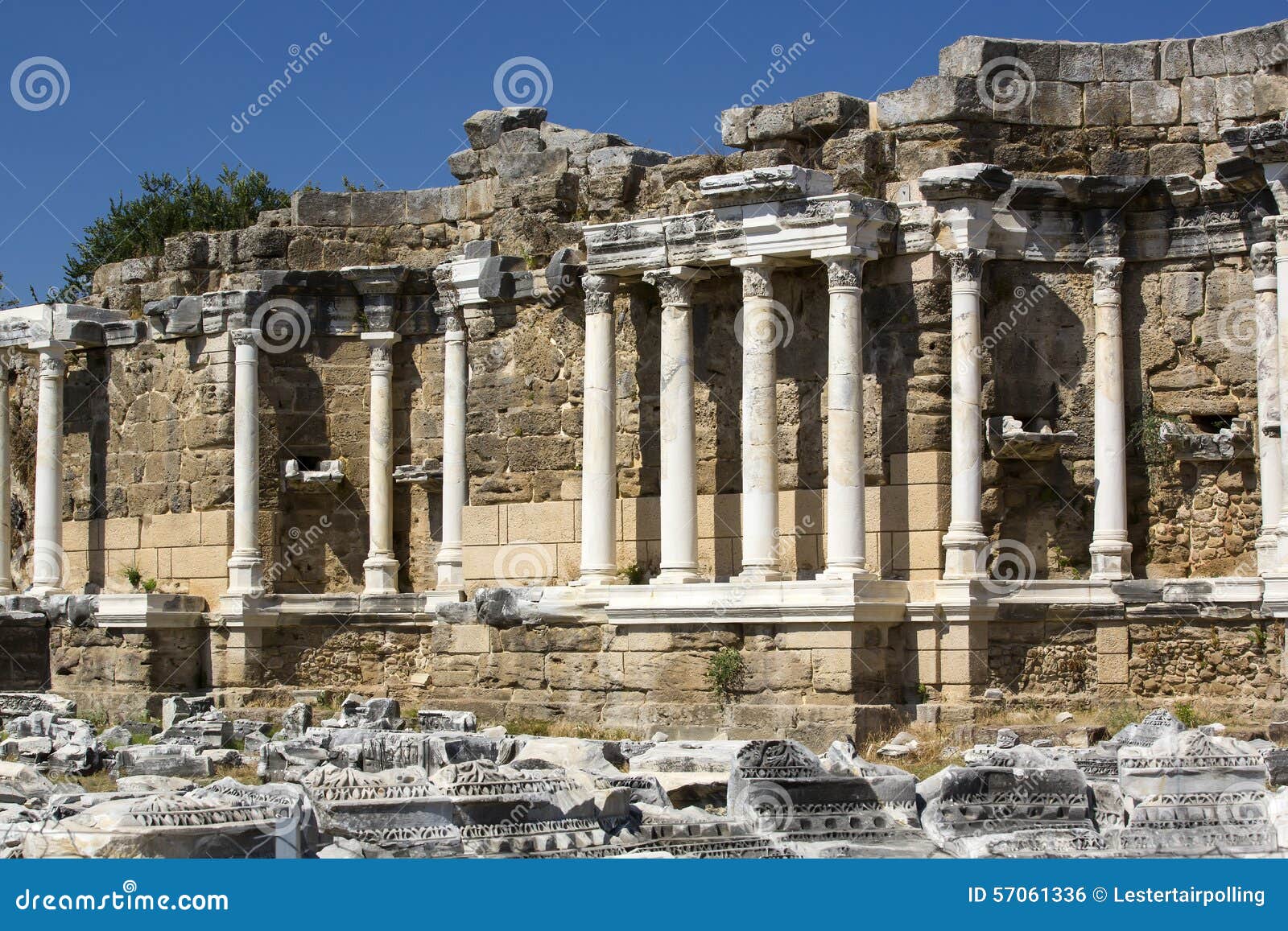 The ruins of ancient Side stock photo. Image of peninsula - 57061336