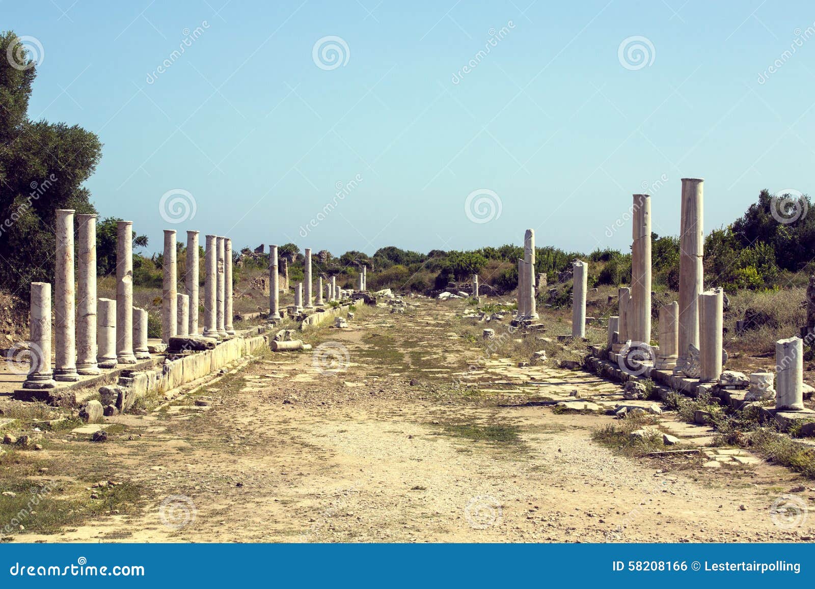 The ruins of ancient Side stock photo. Image of ruins - 58208166