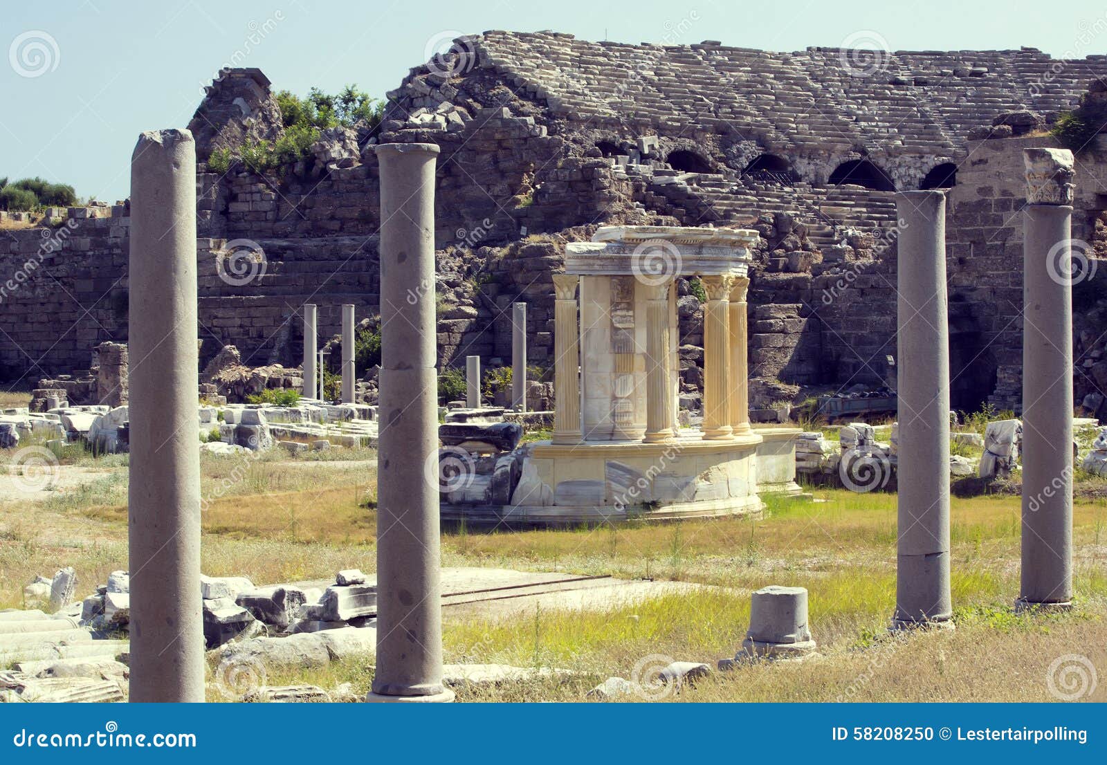 The ruins of ancient Side stock photo. Image of culture - 58208250