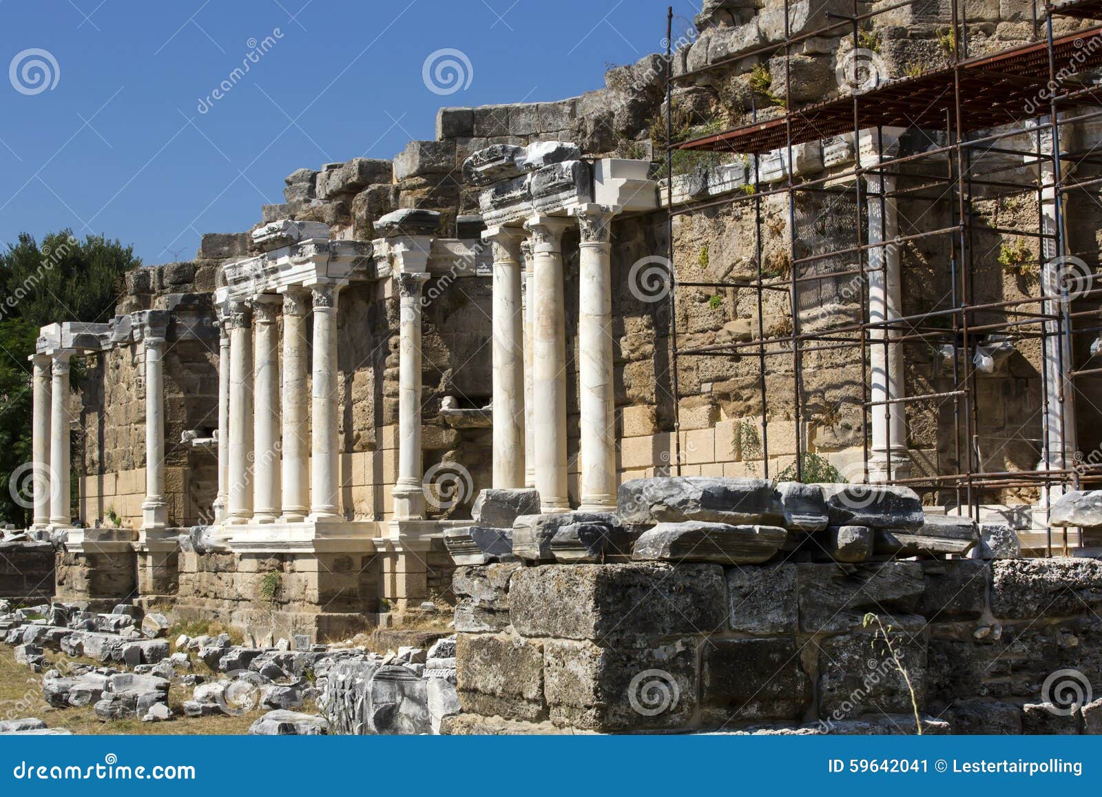 The ruins of ancient Side stock image. Image of anatolia - 59642041