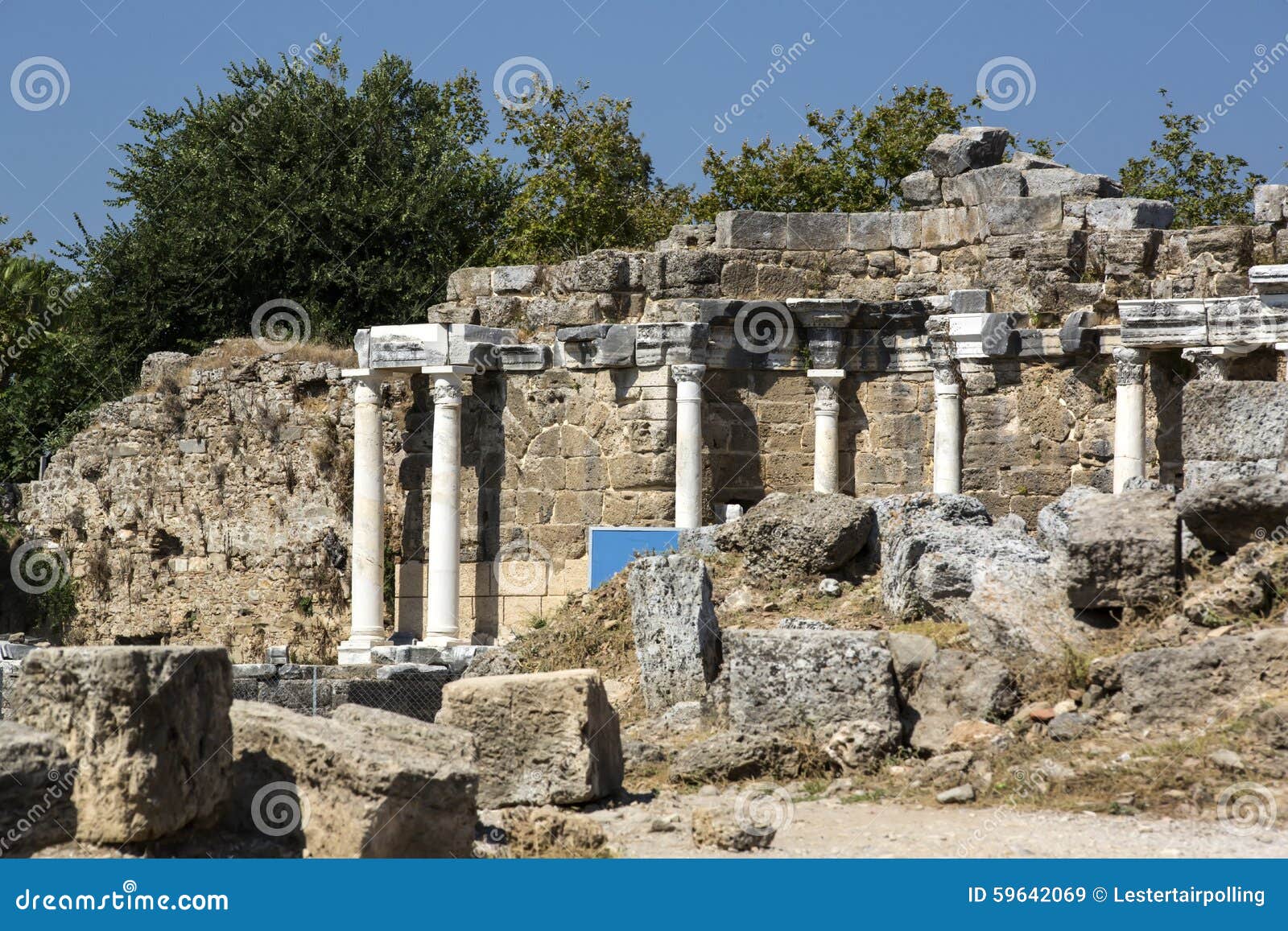 The ruins of ancient Side stock image. Image of archeology - 59642069