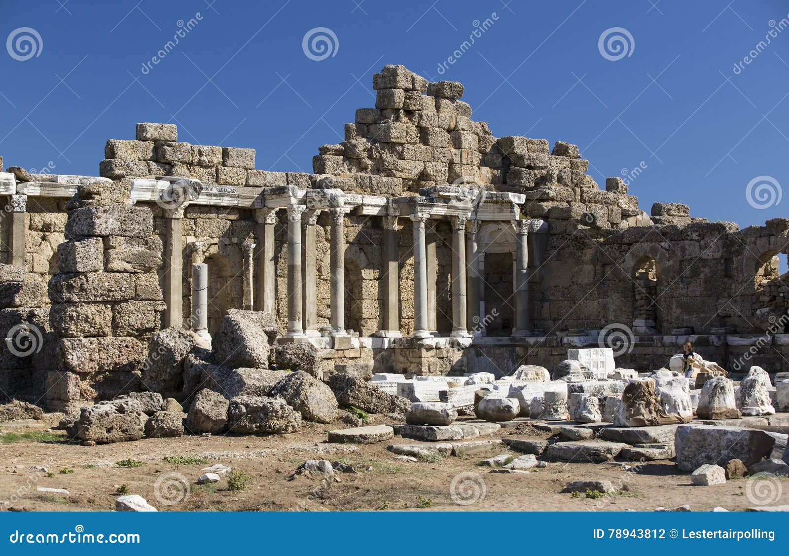 The ruins of ancient Side stock photo. Image of scene - 78943812