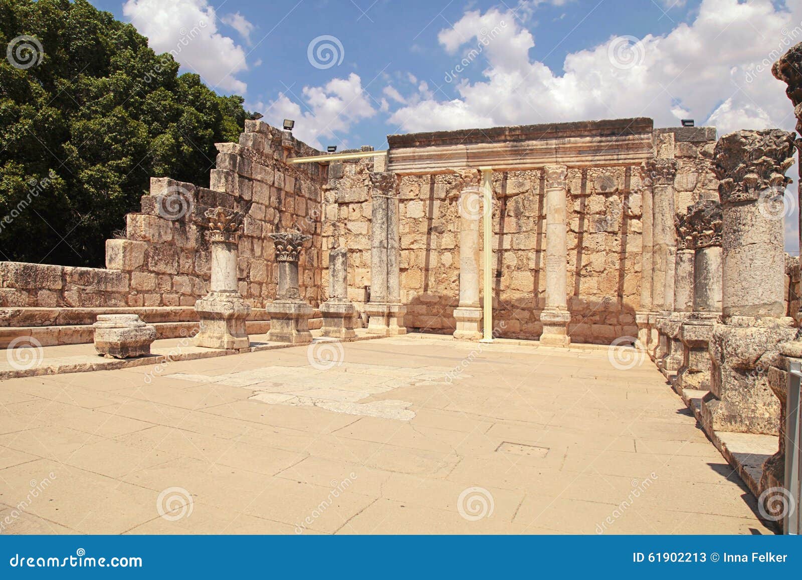 Ruins of Ancient Synagogue in Capernaum, Israel. Stock Image - Image of ...