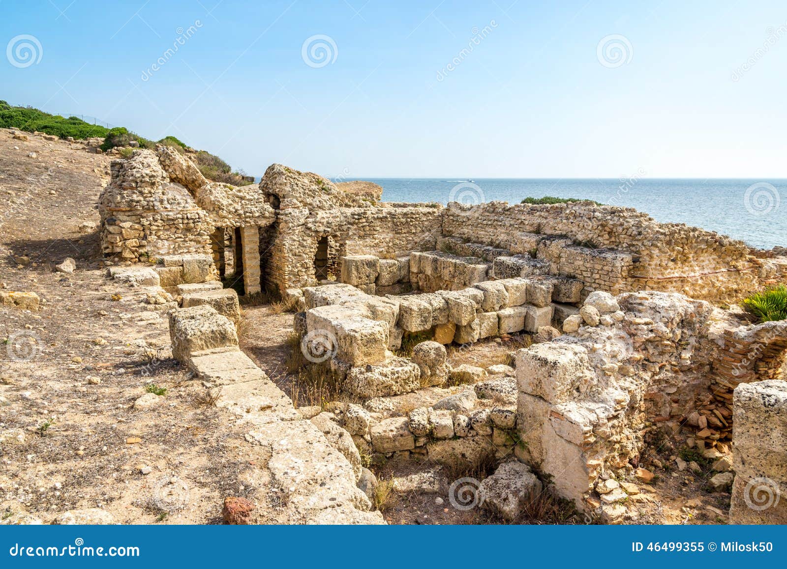 Ruins of Ancient Tharros in Sardinia Stock Image - Image of cabras ...