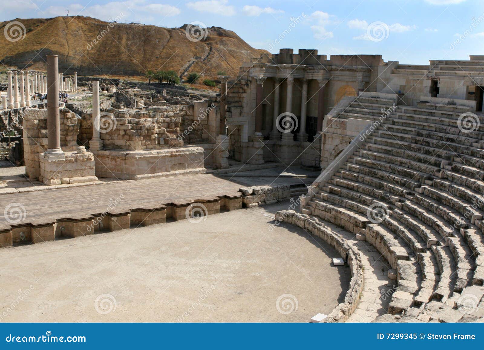 Ancient Theatre With Rows Of Stone Seats, Royalty-Free Stock ...