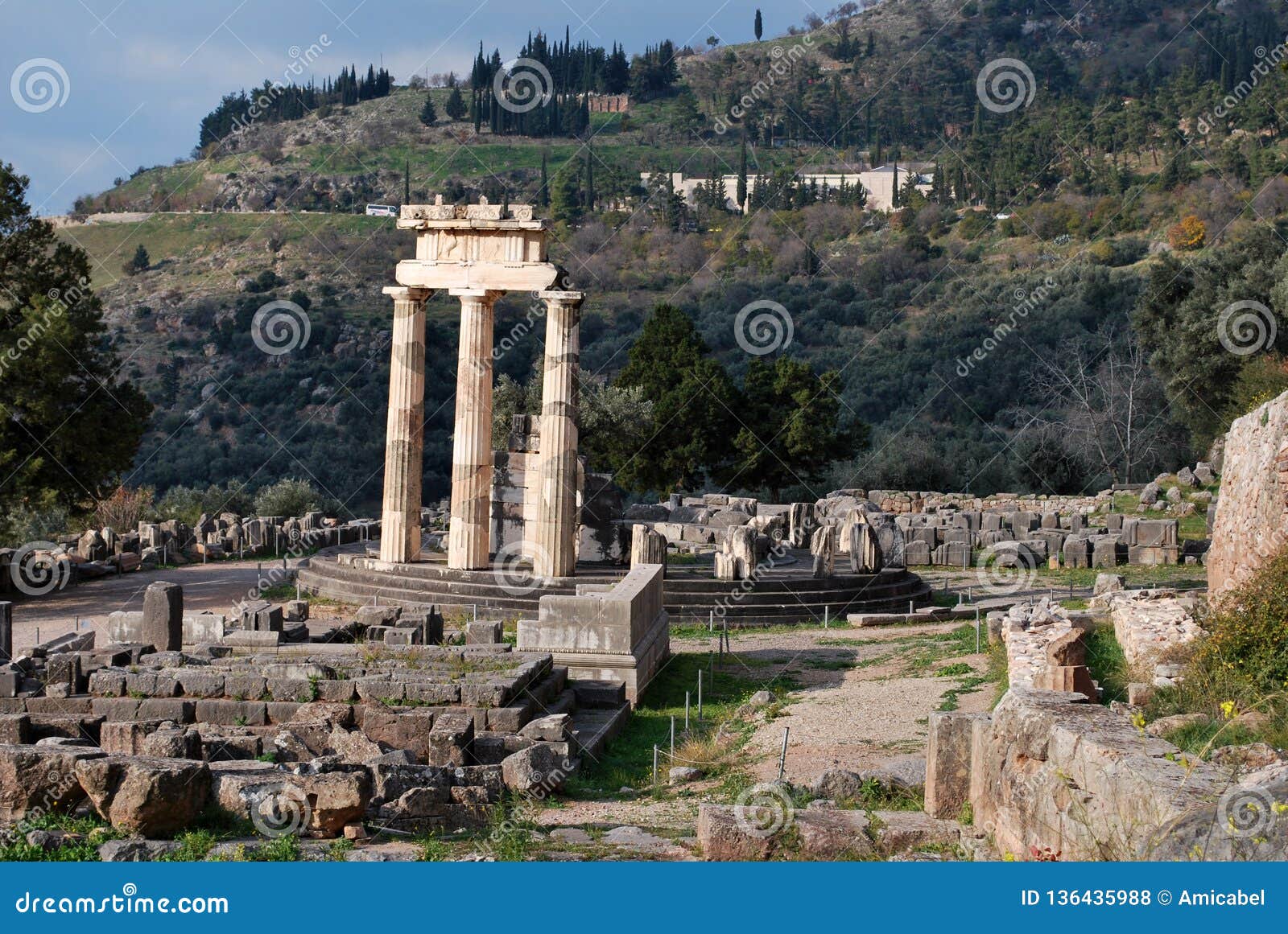 Ruins of the Ancient Tholos of Delphi Stock Photo - Image of panorama ... Ruins of the Ancient Tholos of Delphi Stock Photo - Image of panorama ...