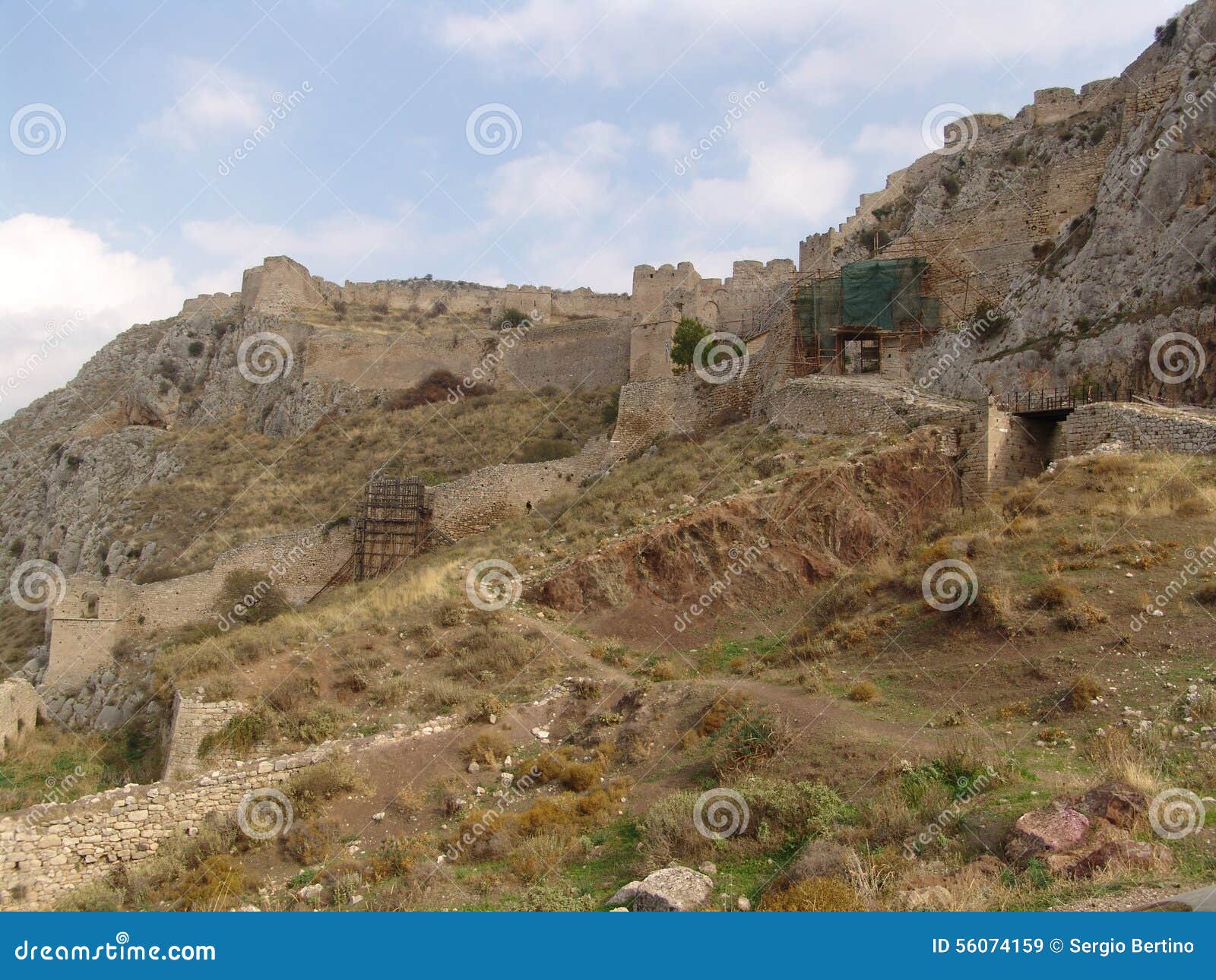 Ruins of Ancient Wall in Corinth, Greece Stock Image - Image of greek ...