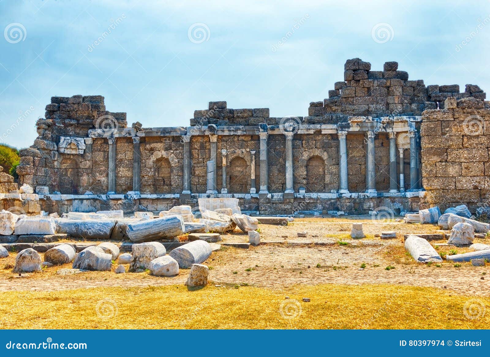 Ruins of the antic Side stock photo. Image of destination - 80397974