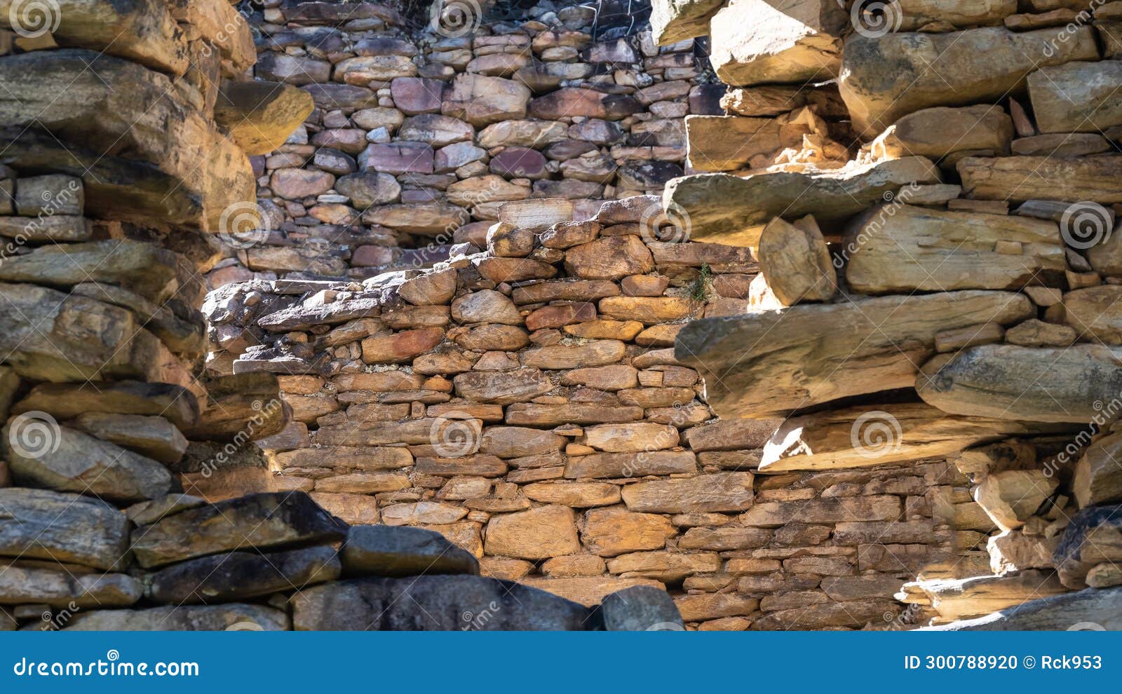 The Ruins of an Antique House Built of Rock and Stone Stock Photo ...