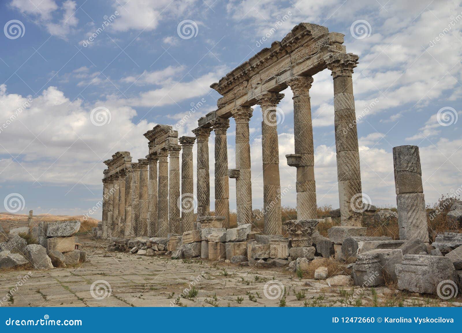 Ruins of Apamea stock photo. Image of distant, historical - 12472660