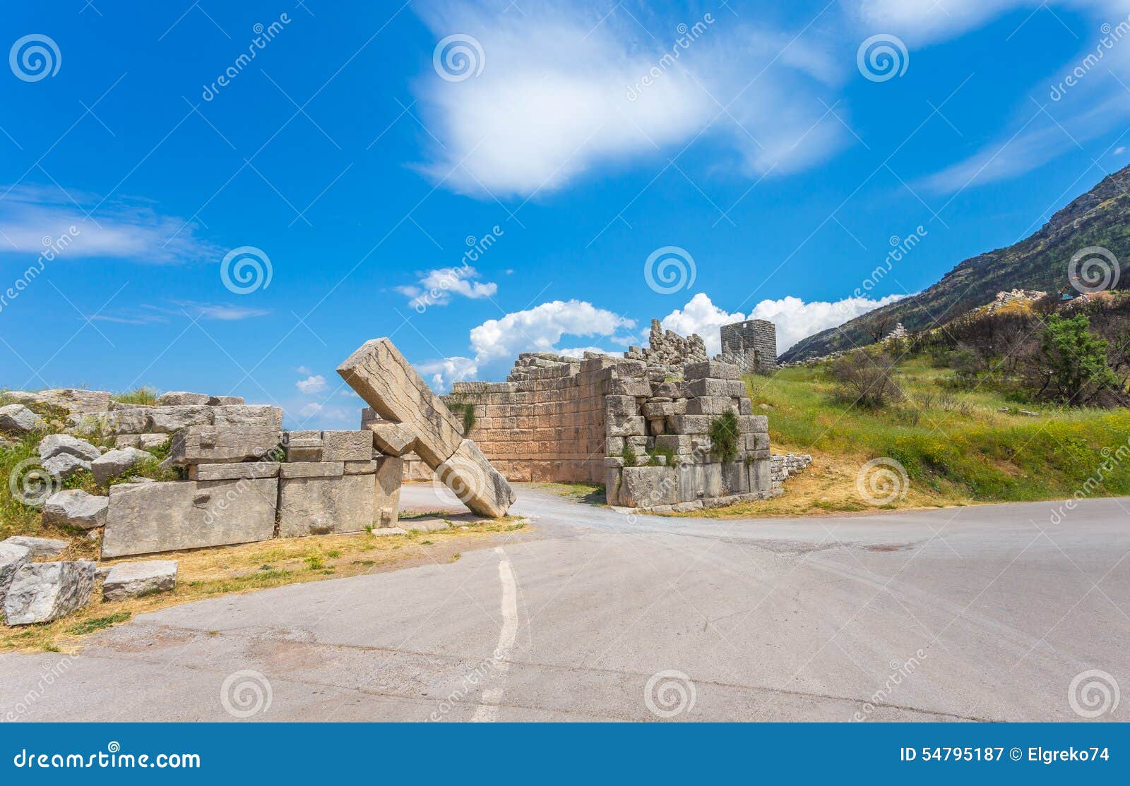 Ruins of Arcadian Gete in Ancient Messina Stock Image - Image of gate ...