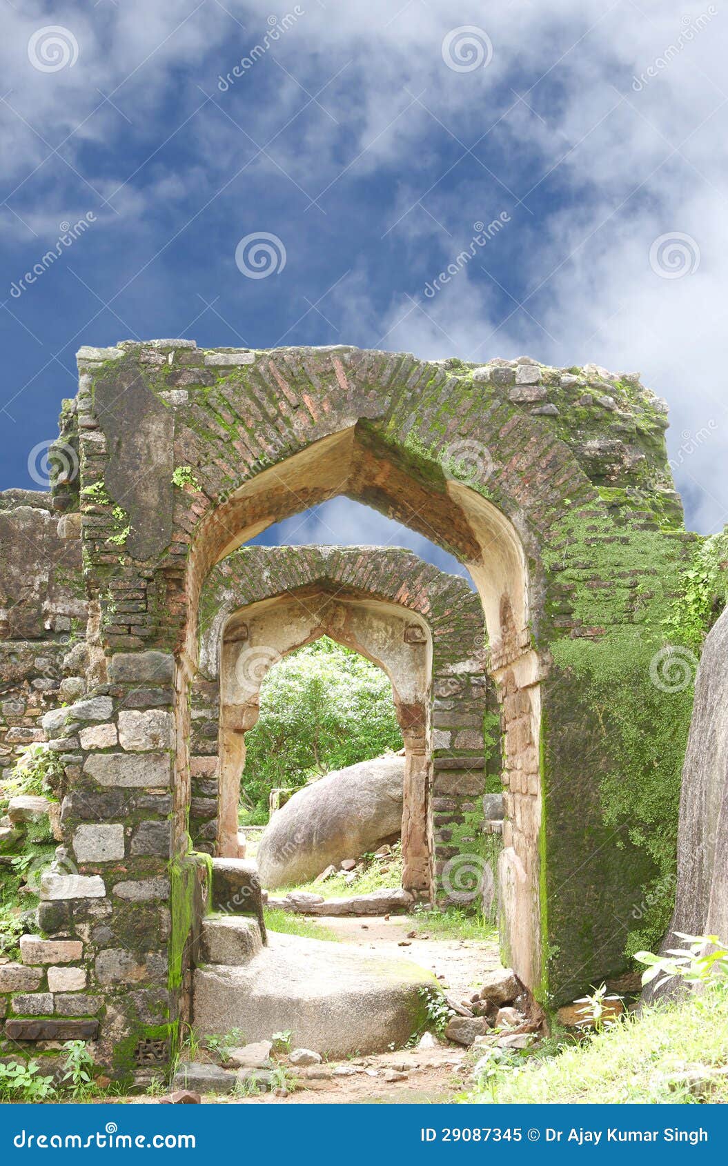 Ruins of Archway in Madan Mahal Fort Stock Image - Image of ...