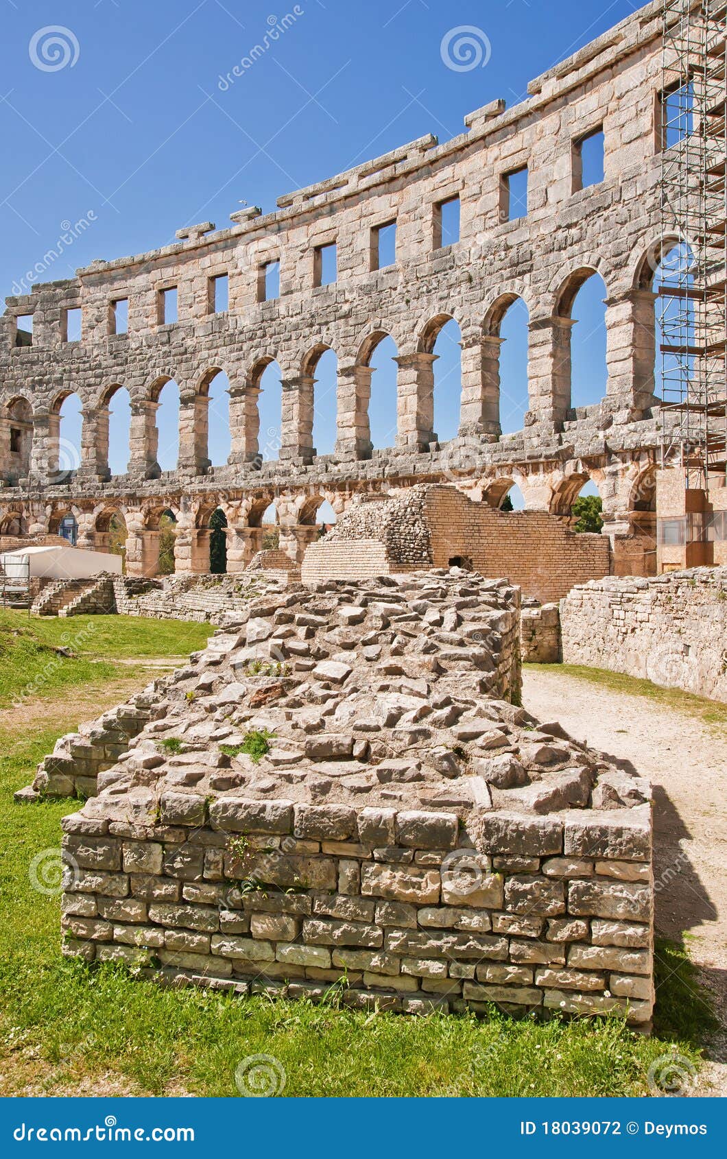 The Ruins of the Arena in Pula, Croatia Stock Photo - Image of culture ...