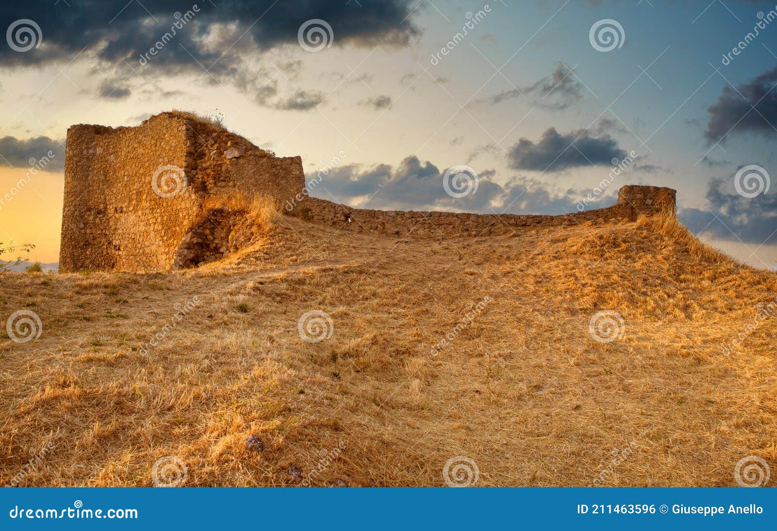 Ruins of Assoro Castle, Sicily - Italy Stock Photo - Image of ...