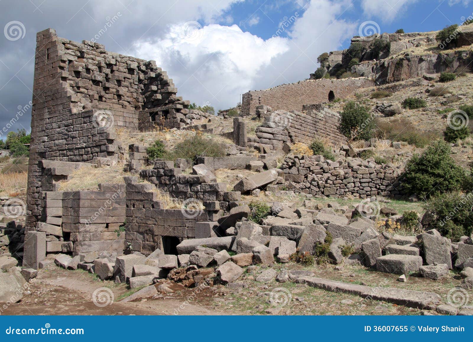 Ruins in Assos stock image. Image of hill, ruins, turkey - 36007655