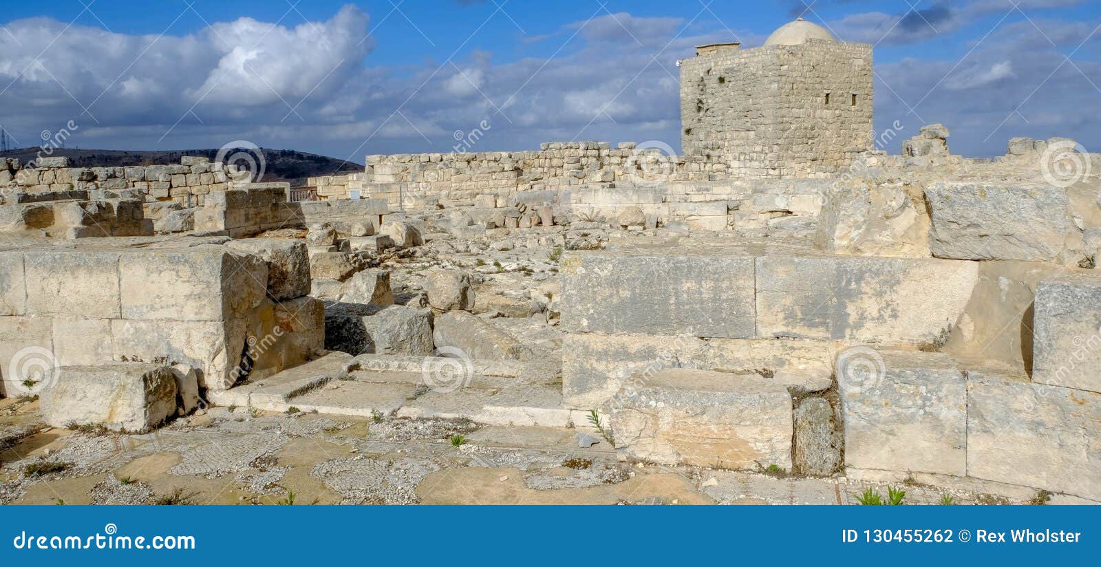 Ruins atop Mount Gerizim stock photo. Image of good - 130455262