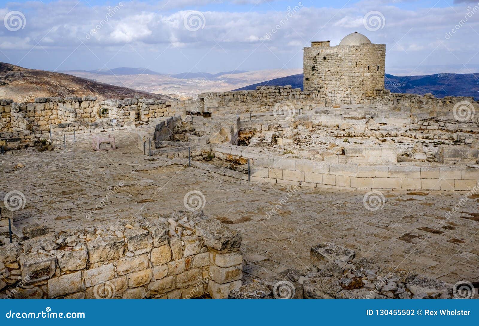 Ruins atop Mount Gerizim stock photo. Image of luza - 130455502