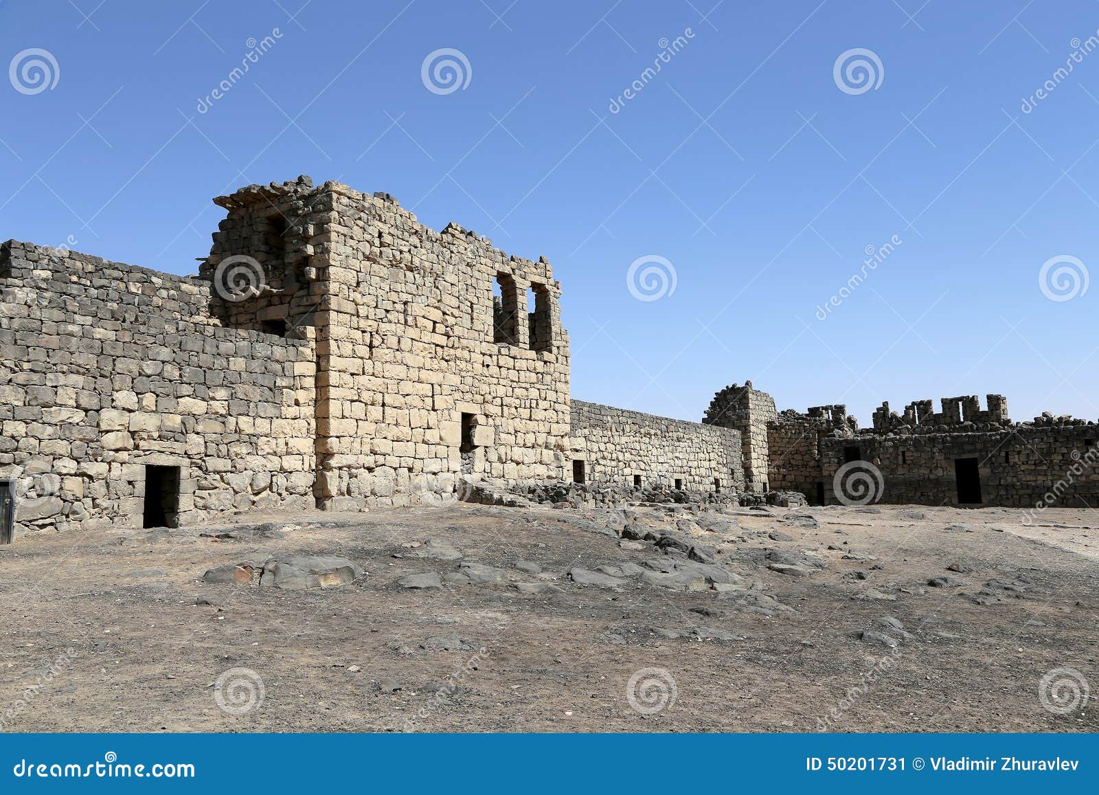 Ruins of Azraq Castle, Central-eastern Jordan, 100 Km East of Amman ...