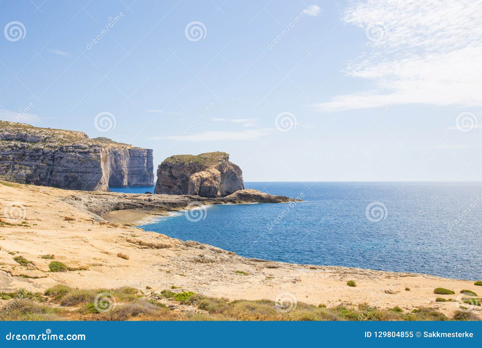 Ruins of Azure Window, Gozo, Malta Stock Image - Image of mediterranean ...
