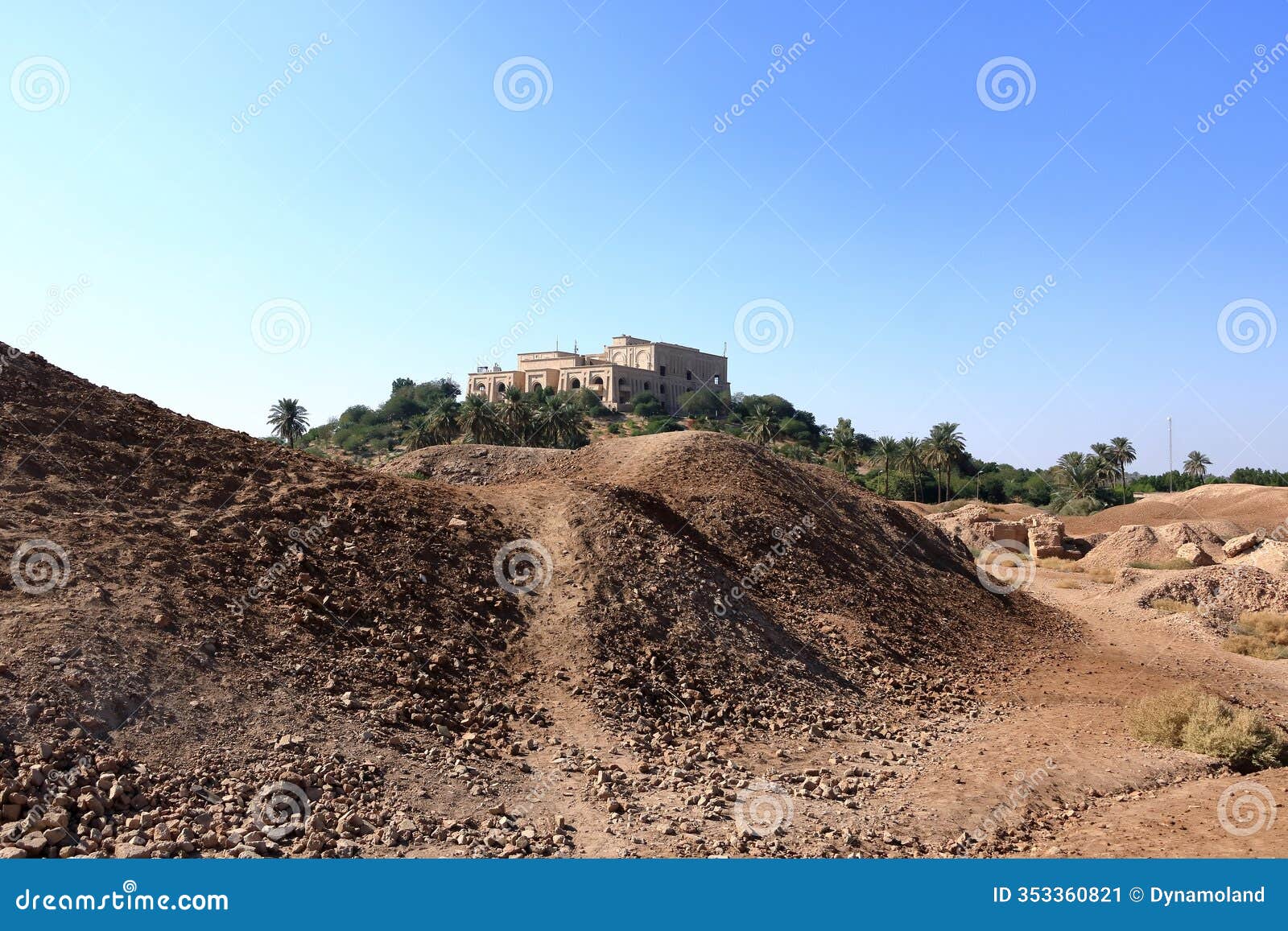 Ruins of Babylon and Palace of Saddam Hussein. Babylon, Iraq Stock Image - Image of asia ...