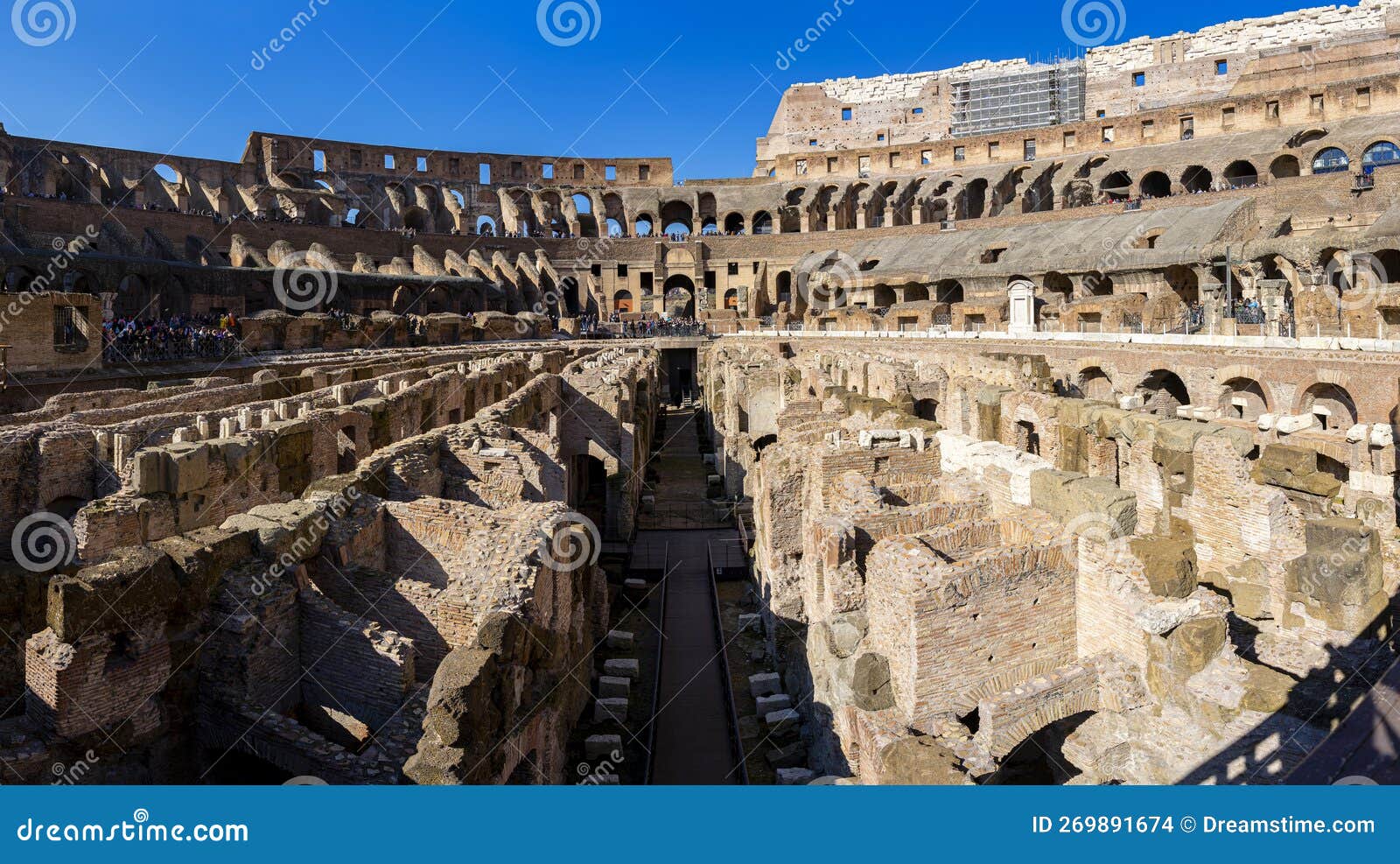 Ruins of the Background of the Arena of the Coliseum in Rome Seen from ...