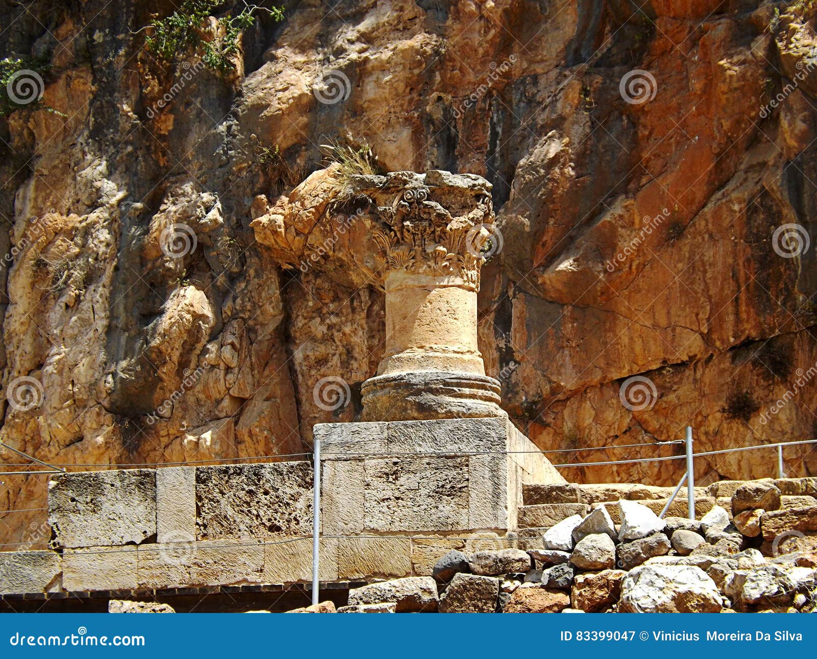 Ruins of Banias Temples, the Sanctuary of Pan in Israel Stock Image ...