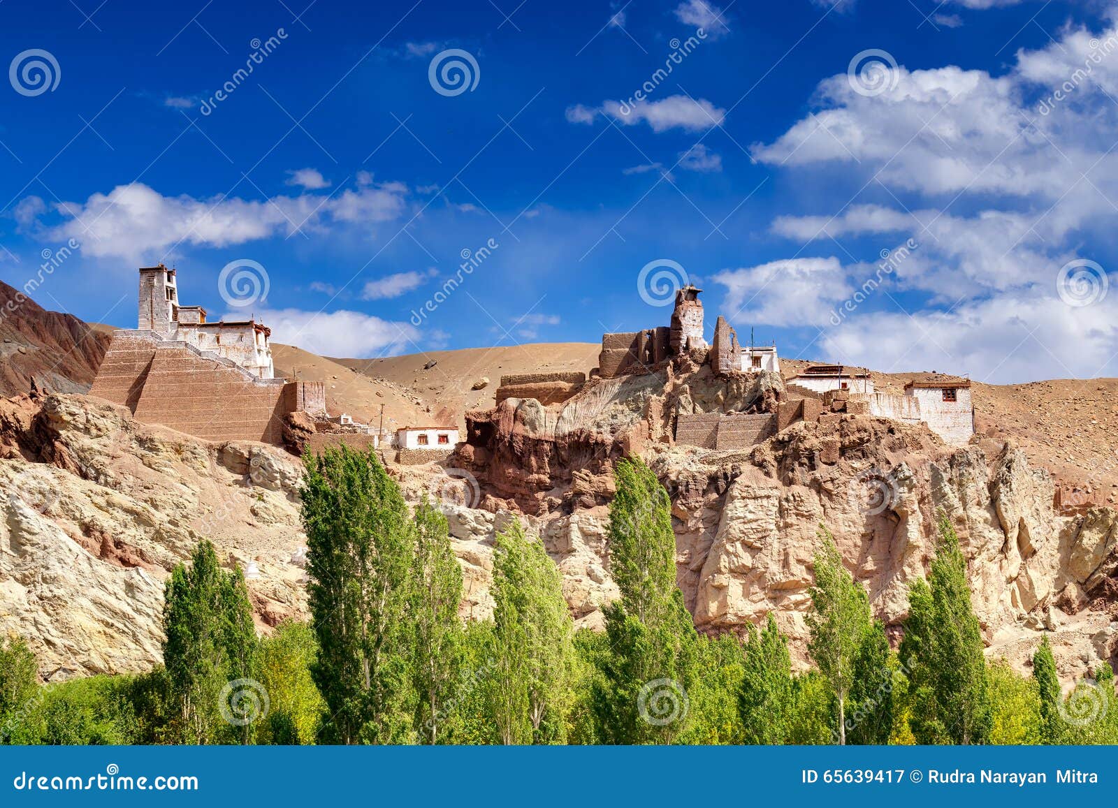 Ruins at Basgo Monastery stock image. Image of natural - 65639417