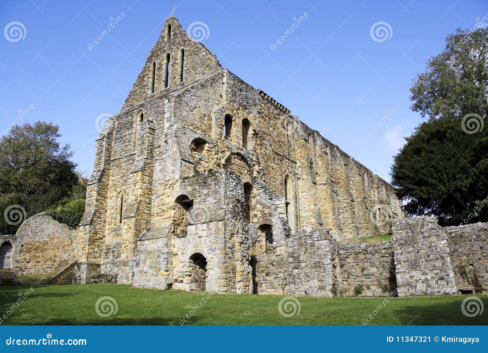 Ruins of Battle Abbey in England Stock Image - Image of fortification ...