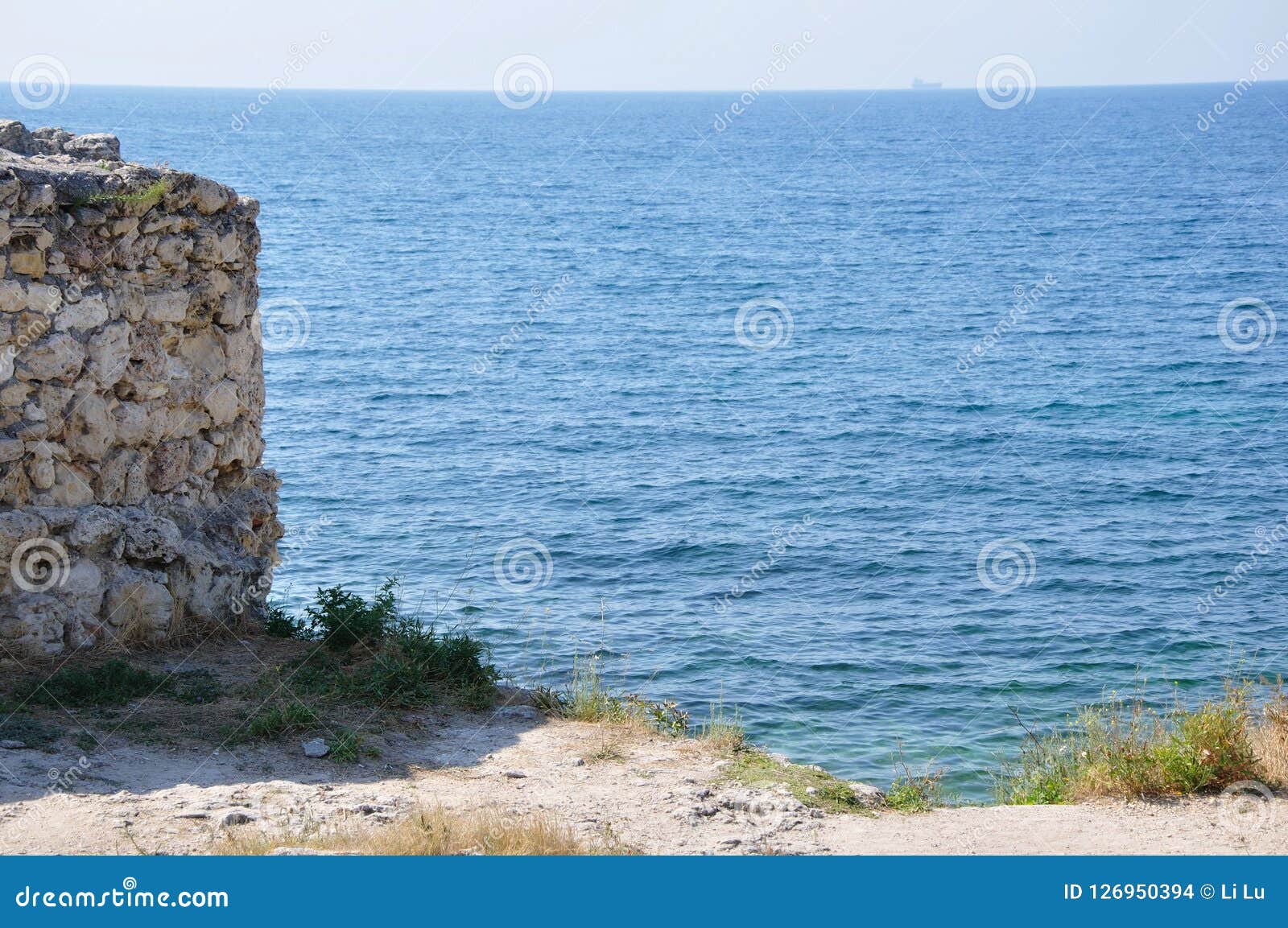 Ruins on the beach stock photo. Image of place, rock - 126950394