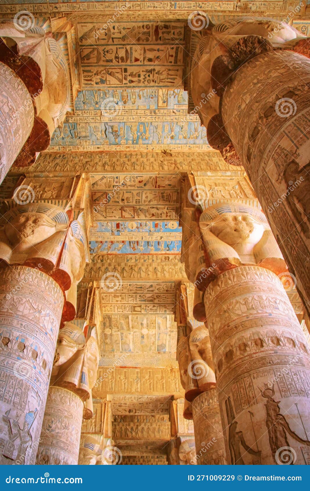The Ruins of the Beautiful Ancient Temple of Dendera or Hathor, Egypt ...