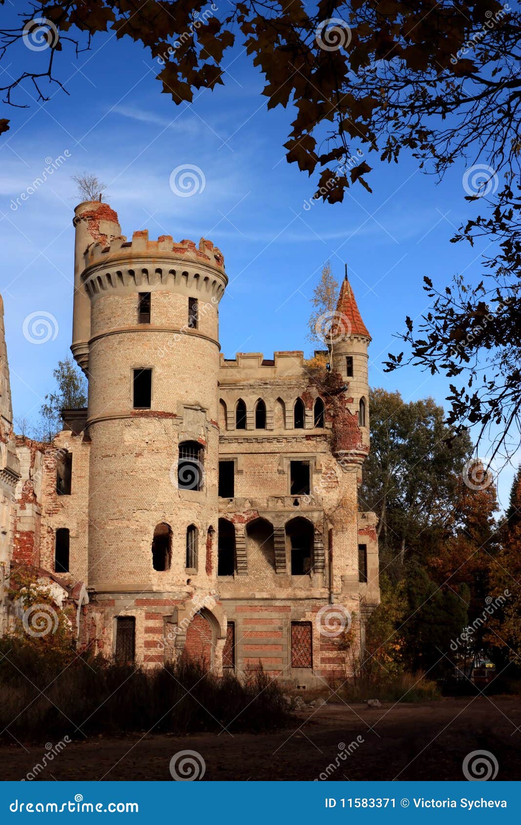 Ruins of the Beautiful Gothic Castle Stock Image - Image of ancient ...