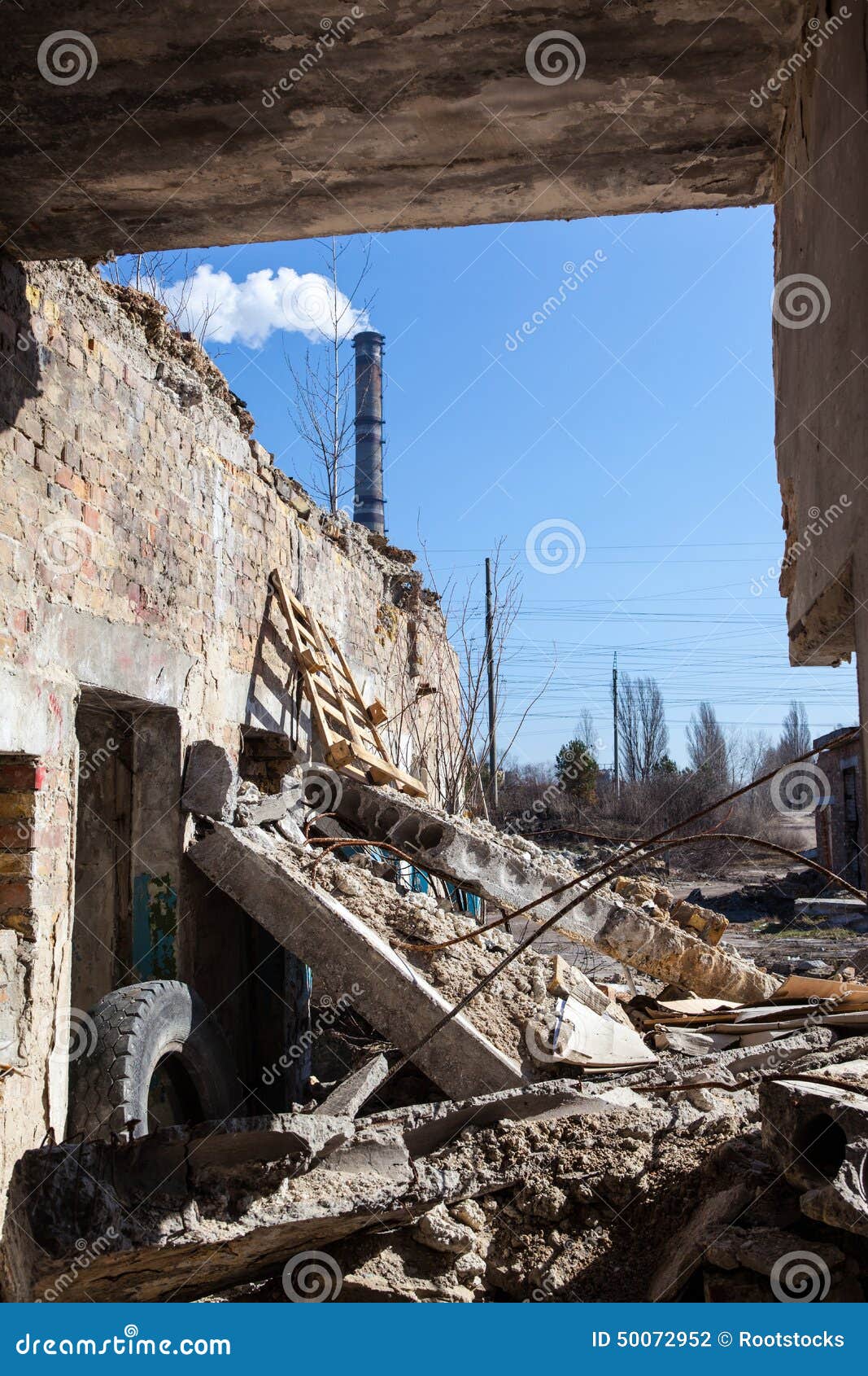 Ruins of the Brick Building Stock Photo - Image of destruction ...