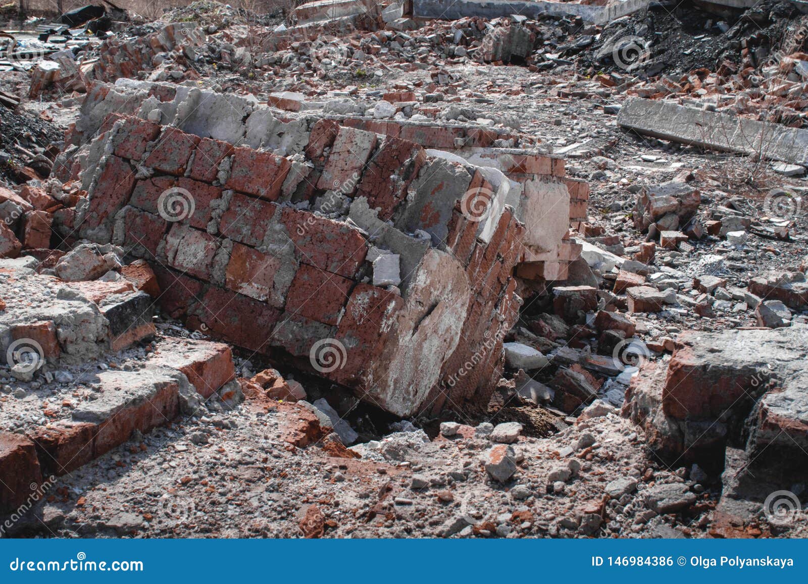 The Ruins of a Brick House. the House is Destroyed, a Natural Disaster ...