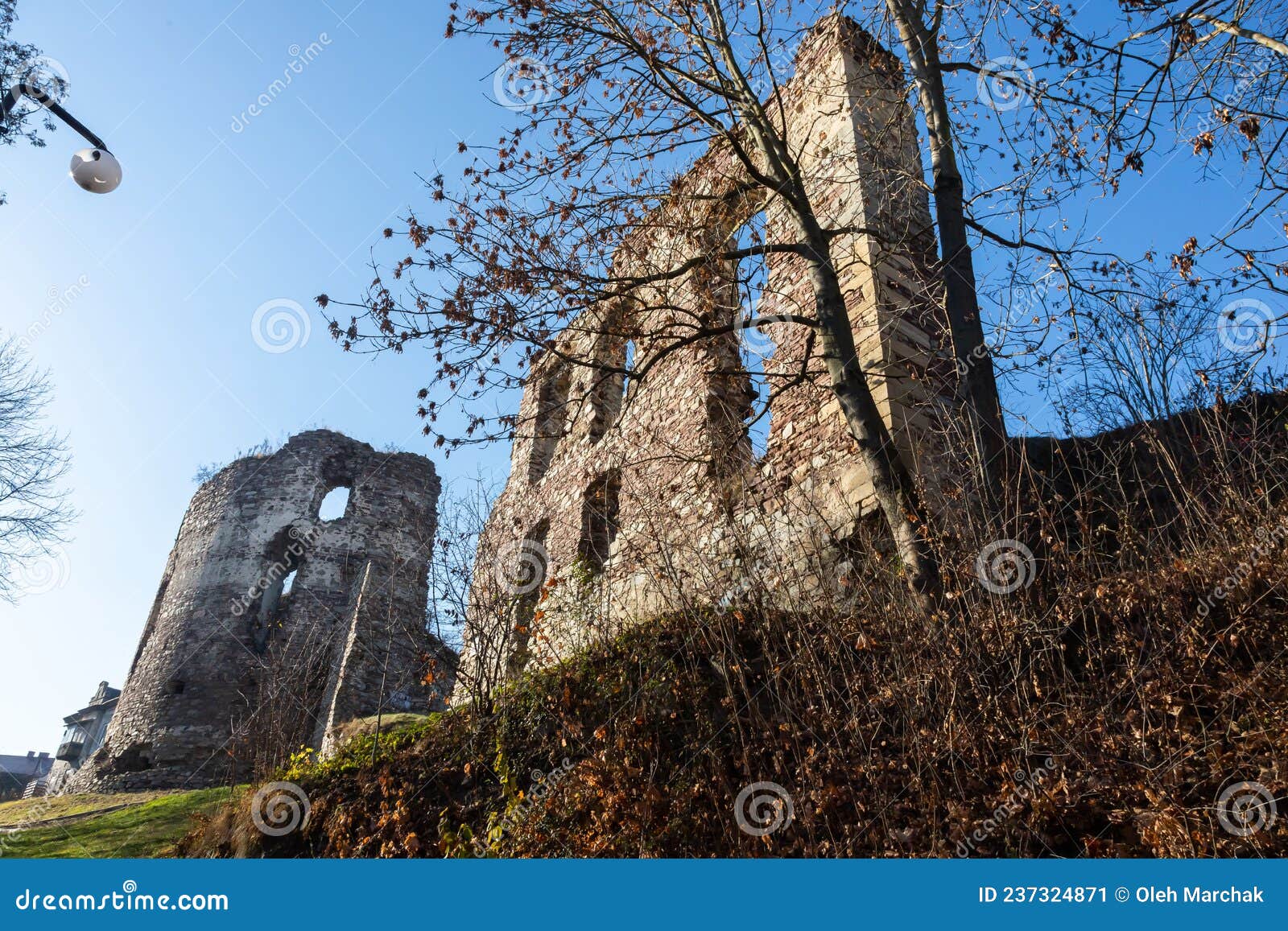 Ruins of the Buchach Castle in Buchach, Ukraine Stock Image - Image of ...