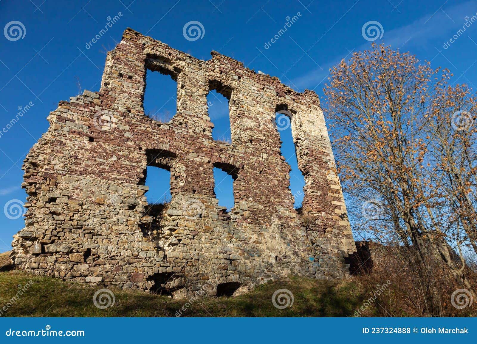 Ruins of the Buchach Castle in Buchach, Ukraine Stock Photo - Image of ...