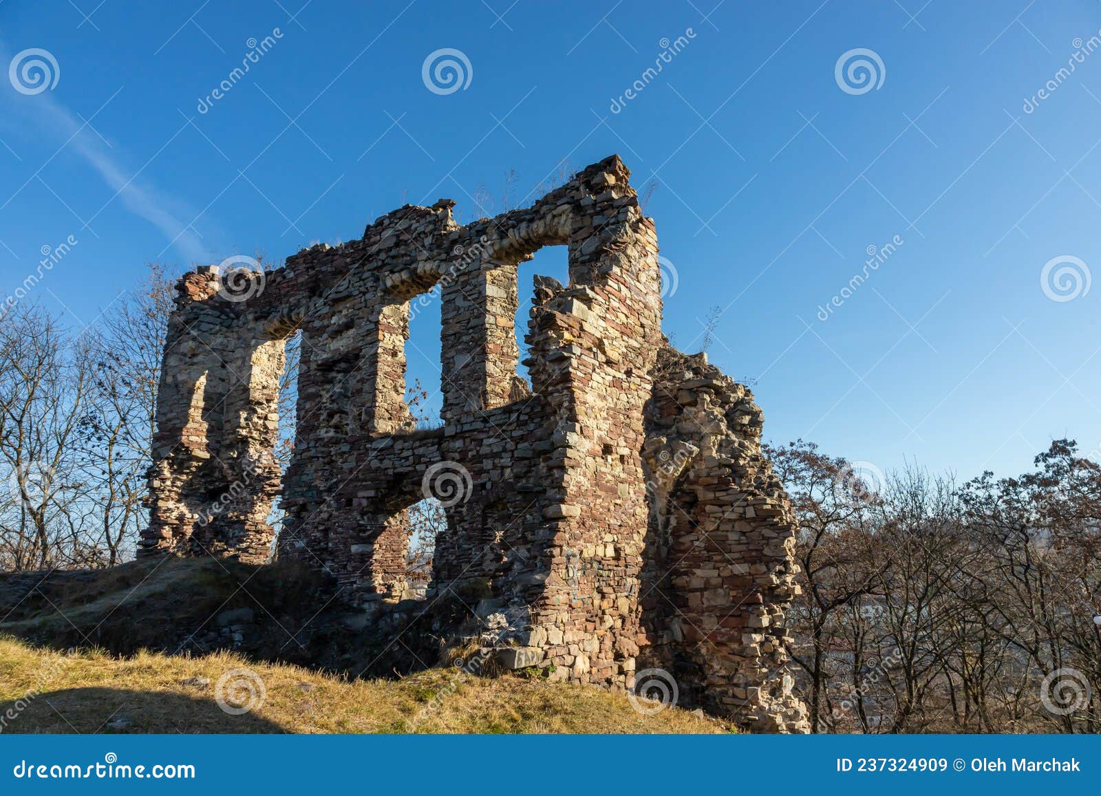 Ruins of the Buchach Castle in Buchach, Ukraine Stock Image - Image of ...