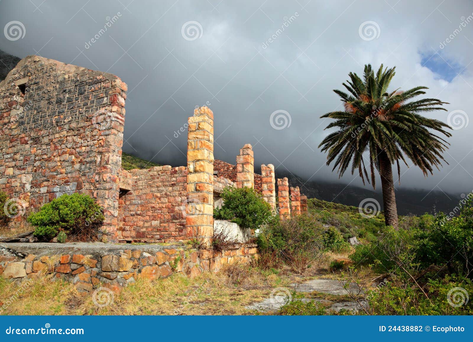 Ruins of building in mist stock photo. Image of structure - 24438882