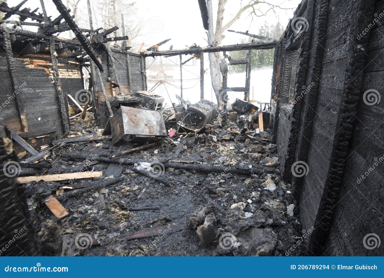 Ruins of a Burned Out House Stock Photo - Image of mission, alarm ...
