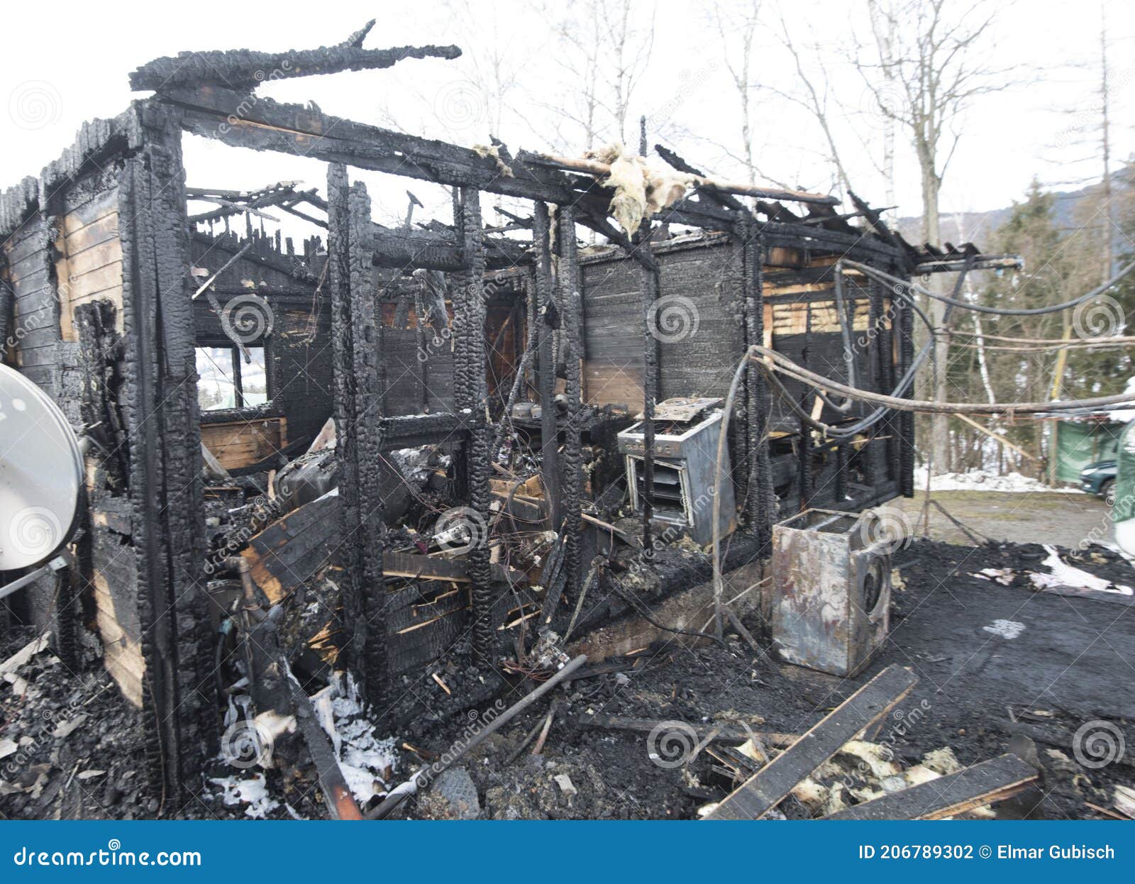 Ruins of a Burned Out House Stock Photo - Image of help, heat: 206789302