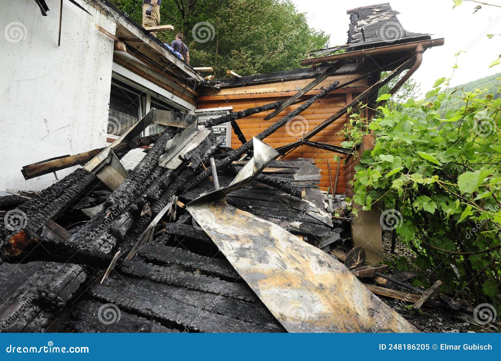 Ruins of a Burned Out House Stock Image - Image of organization ...