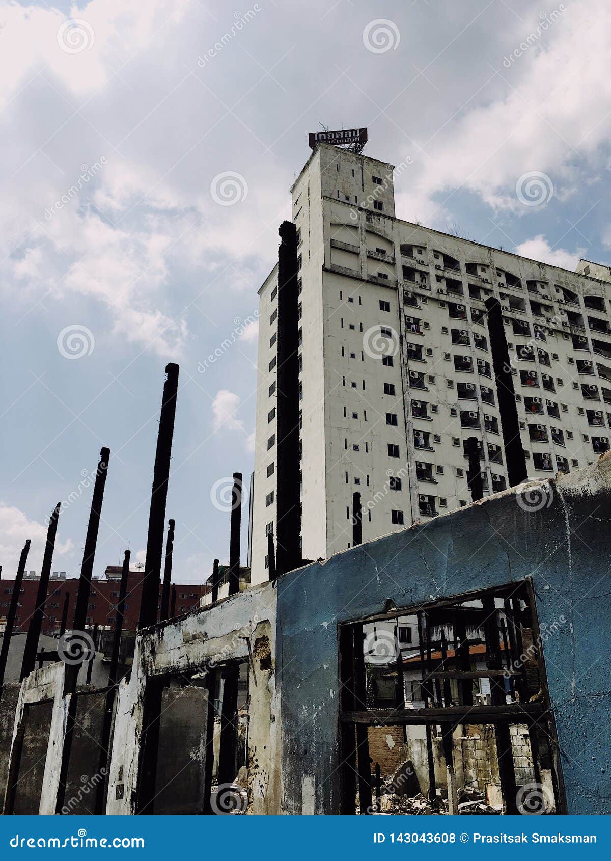 Ruins stock photo. Image of outdoor, burning, city, building - 143043608