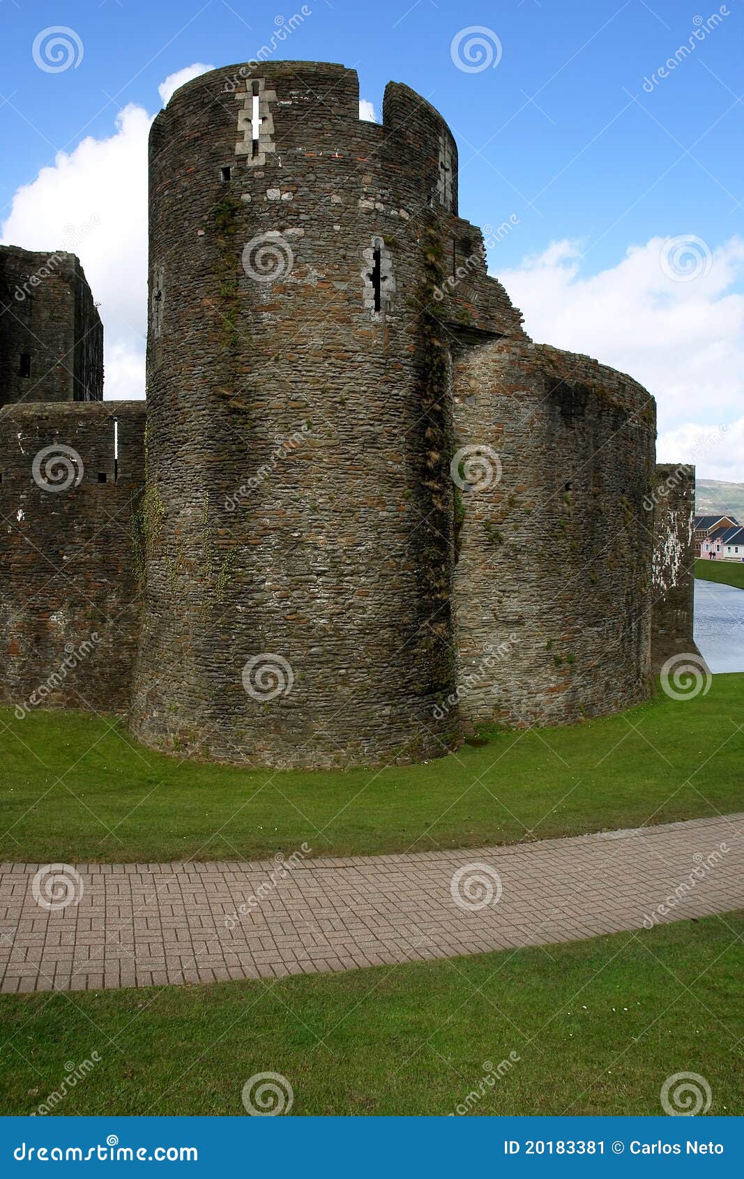 Ruins of Caerphilly Castle, Wales. Stock Image - Image of history ...