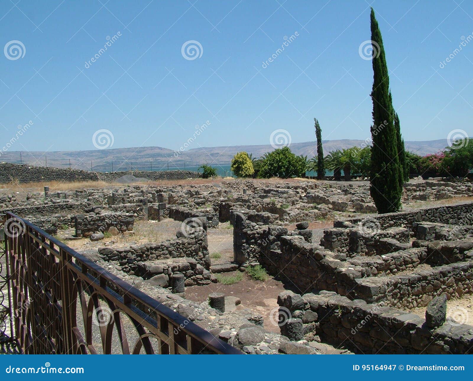Ruins Capernaum stock image. Image of historic, arts - 95164947