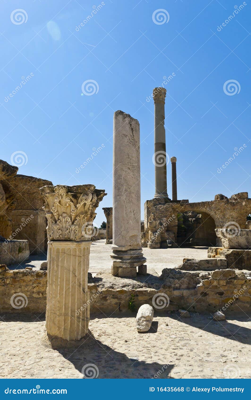 Ruins of Carthage stock photo. Image of texture, gray - 16435668